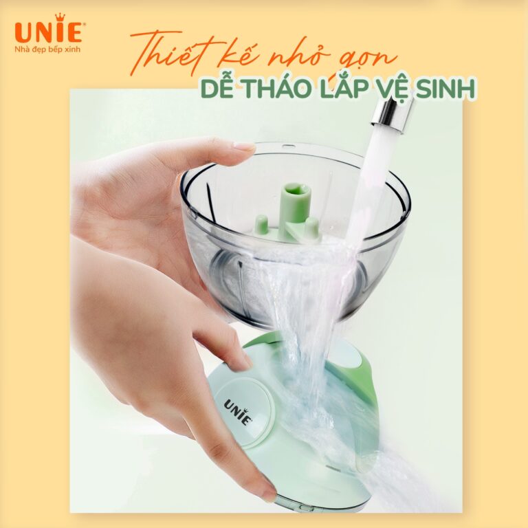 Máy xay hành tỏi ớt mini UNIE UC180 lưỡi dao sắc bén, chất liệu an toàn ...
